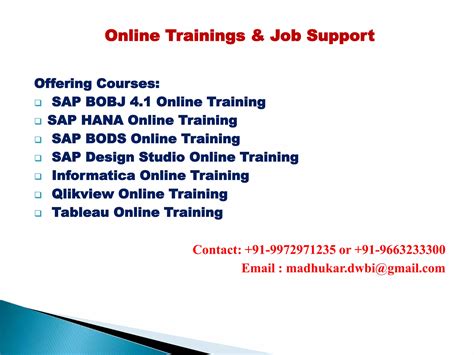Bobj Sap Training Online Ppt
