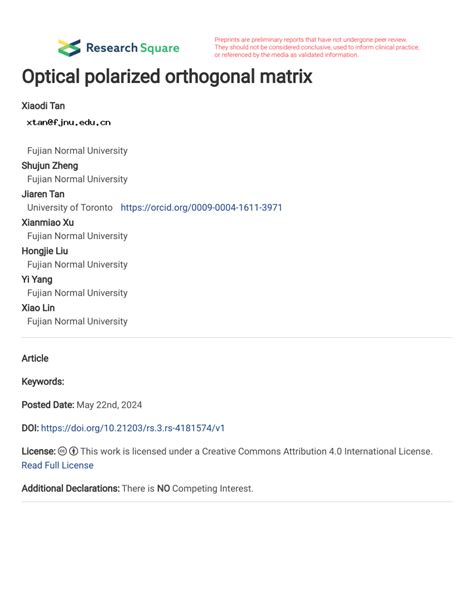 Pdf Optical Polarized Orthogonal Matrix Pdf Optical Polarized Orthogonal Matrix