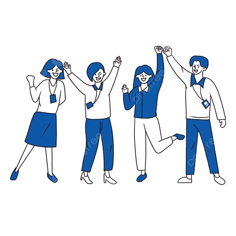 비 즈 니스 금융 블 루 화이트 환호 하 는 사람 일러스트 캐릭터 상무 금융 팀워크 팀 캐릭터 Png 일러스트 및 Psd 이미지 무료 다운로드 Pngtree