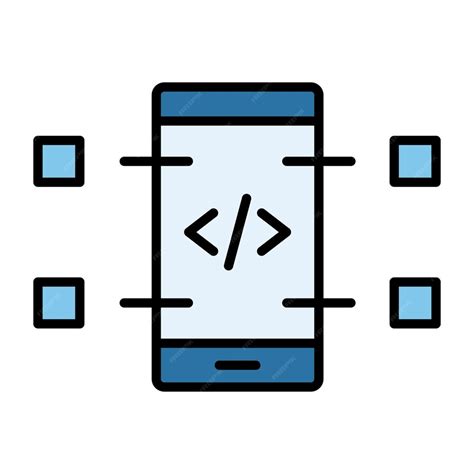 Premium Vector Mobile Coding Flat Illustration