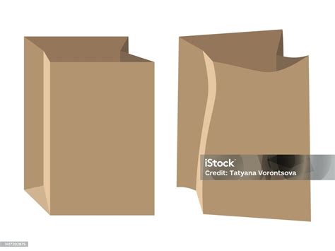 흰색 배경에 고립 된 새롭고 구겨진 두 개의 벡터 종이 봉지 재활용에 대한 스톡 벡터 아트 및 기타 이미지 재활용 주머니 가방 Istock