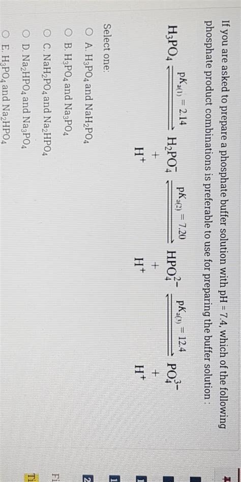 Solved If You Are Asked To Prepare A Phosphate Buffer Chegg