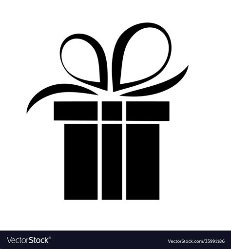 T Silhouette Present Royalty Free Vector Image