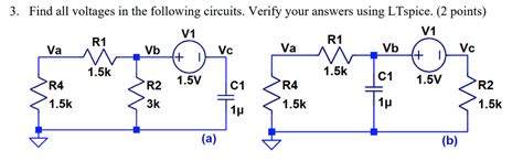 solved 3 find all voltages in the following circuits