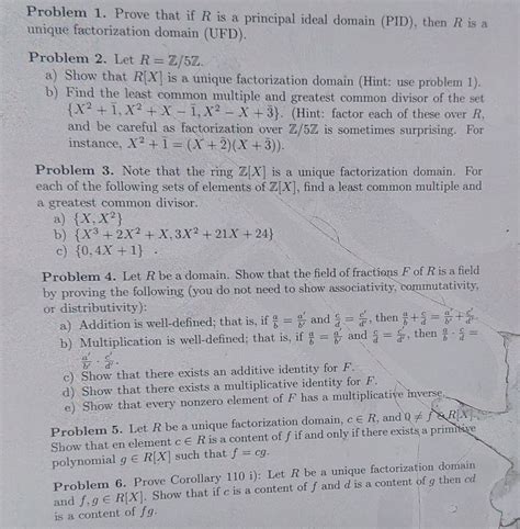 Solved Problem 1 Prove That If R Is A Principal Ideal