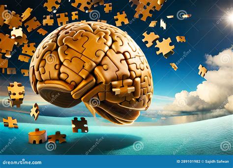 Brain Made Of Puzzle Pieces Coming Together Illustrating The Intricate