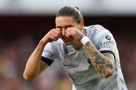 Darwin Nunez Taunts Arsenal Fans With Crying Celebration As He Scores