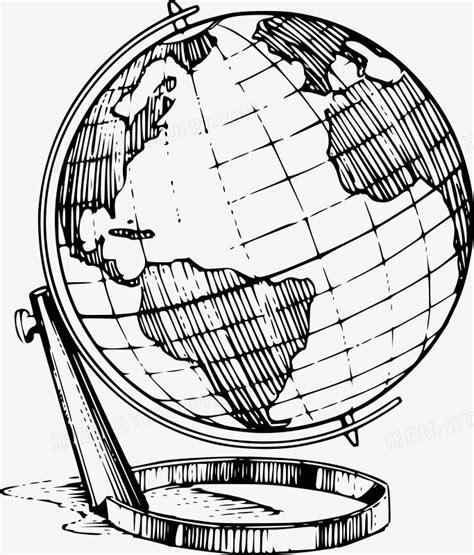 手绘地球仪png图片素材下载地球仪png熊猫办公