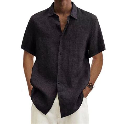 Black Linen Shirts For Men