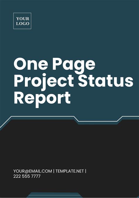 One Page Project Status Report Template Edit Online And Download Example