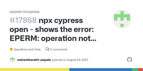 Npx Cypress Open Shows The Error EPERM Operation Not Permitted Open C Users Mohanbharathi S