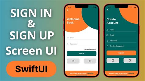 Log In And Sign Up Screen Ui In Swiftui Registration App Design In