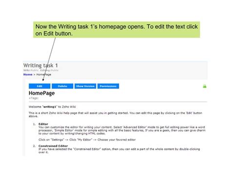 Zoho Wiki Instructions PPT