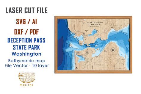 digital file pdf svg deception pass state park wa bathymetric depth