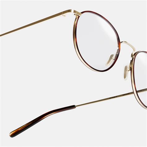 Neil Large Windsor Rim Tigerwood Round Metal Glasses Ace And Tate