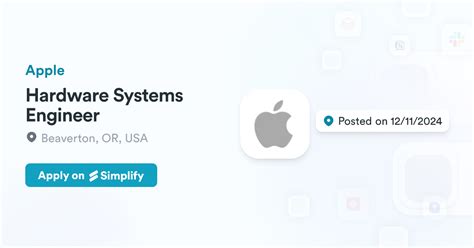 Hardware Systems Engineer Apple Simplify Jobs