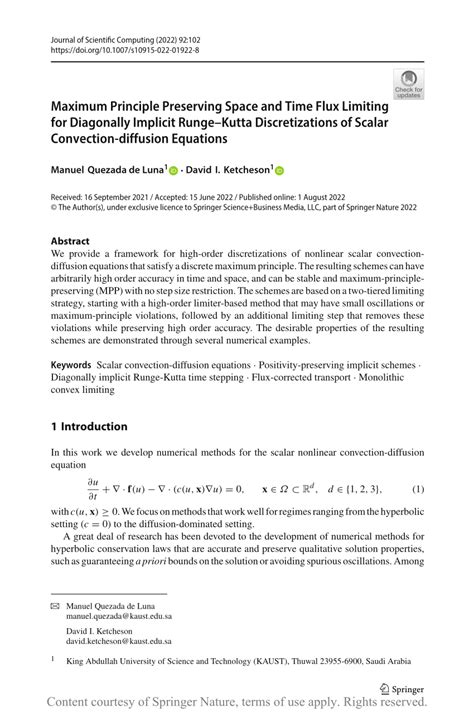 Maximum Principle Preserving Space And Time Flux Limiting For Diagonally Implicit Rungekutta