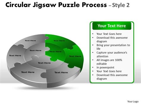 Circular Jigsaw Diagram Puzzle Process Style Flow PowerPoint