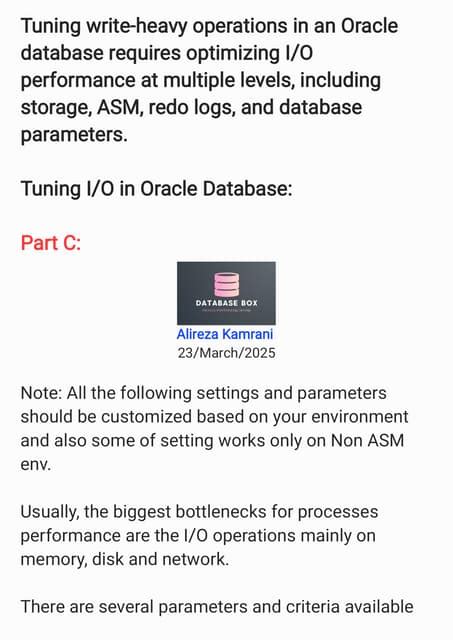 Tuning Write Heavy Operations In Oracle Database Part C Pdf