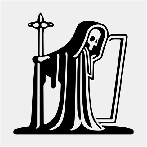 Cartoon Grim Reaper Vector Design Tattoo Isolated In White 21925490 Vector Art At Vecteezy