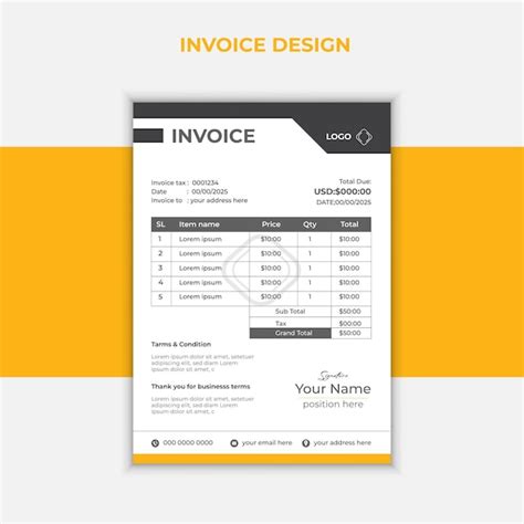 Premium Vector Creative Clean Invoice Design Template