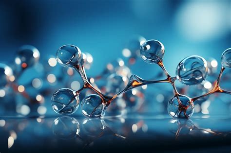Premium Ai Image Horizontal Banner With Model Of Abstract Molecular