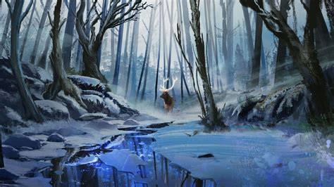Winter Forest Deer Wallpapers Top Free Winter Forest Deer Backgrounds