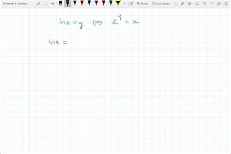 Solved If Lnx 1 Write X Using The Exponential Function