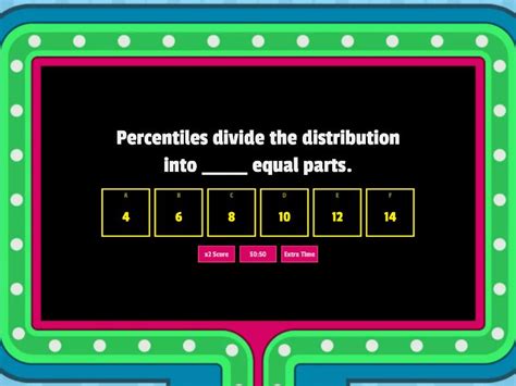 Percentiles Of Ungrouped Data Follow Up Gameshow Quiz