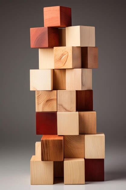 Premium Ai Image Rectangular Wooden Blocks In A Stacked Arrangement