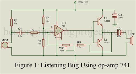 Lm741 Audio Amplifier Circuit Diagram