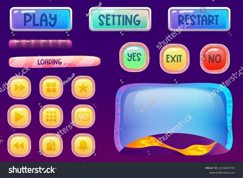 Space Assets Game Ui Interface Kit Stock Vector Royalty Free 2155821707 Shutterstock