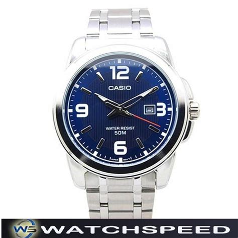 Casio Mtp 1314d 2a Mtp1314d 2a Blue Dial Silver Stainless Steel Mens Watch Shopee Singapore