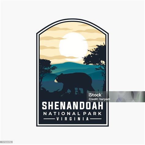 셰넌도어 국립공원 벡터 템플릿입니다 배지 패치 스타일의 버지니아 랜드마크 그래픽 그림 블루 리지 산맥에 대한 스톡 벡터 아트 및 기타 이미지 블루 리지 산맥 로고