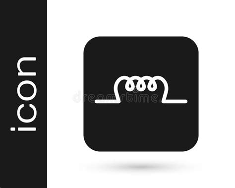 Black Inductor In Electronic Circuit Icon Isolated On White Background