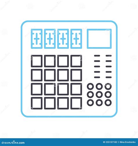 Midi Controller Line Icon Outline Symbol Vector Illustration Concept Sign Stock Vector