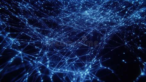 Futuristic Artificial Intelligence Network With Glowing Blue Connections And Data Nodes Stock