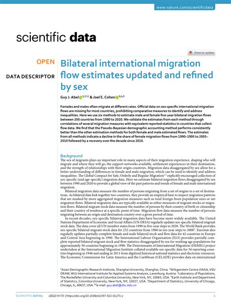 Pdf Bilateral International Migration Flow Estimates Updated And
