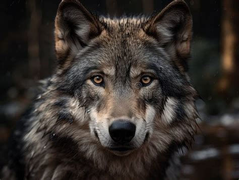 Wolf Portrait Created With Generative Ai Technology Stock Illustration Illustration Of Park