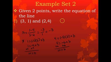 Writing Linear Equations Youtube