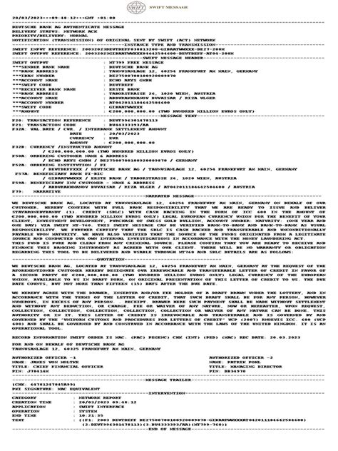 Mt 799 Swift Message Pdf Letter Of Credit Banks