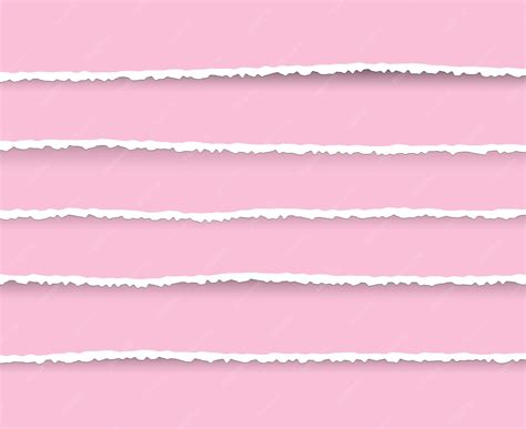 Набор рваных и рваных бумажных полос текстура бумаги с поврежденным краем изолированным на