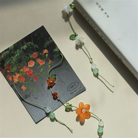 갓샵 능소화 은방울꽃 네잎클로버 비즈 끈갈피 책갈피 Diy 만들기 [3종 끈 책 꽃 갈피 키트 북마크 북마커 북클립 독서 템 시즌2]