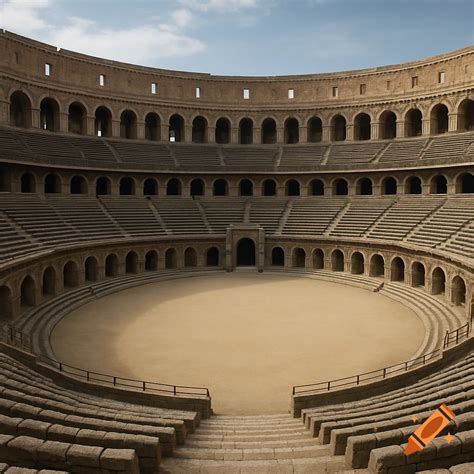 View Of An Empty Ancient Stone Arena With Tiered Seating On Craiyon