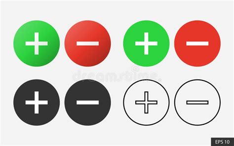 Plus And Minus Icon Or Add And Subtract Symbol Set Stock Vector Illustration Of Icon Plus