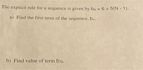 solved the explicit rule for a sequence is given by