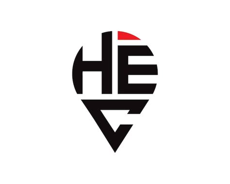 Premium Vector Hec Letter Location Shape Logo Design