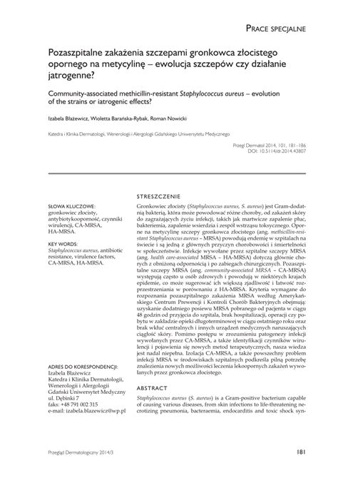 Pdf Community Associated Methicillin Resistant Staphylococcus Aureus