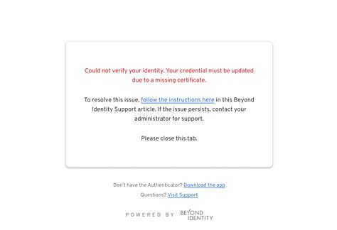 my credential isn t working when i try to login due to a missing