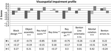 Mean Of Visuospatial Test Results Converted To Z Scores In The Download Scientific Diagram